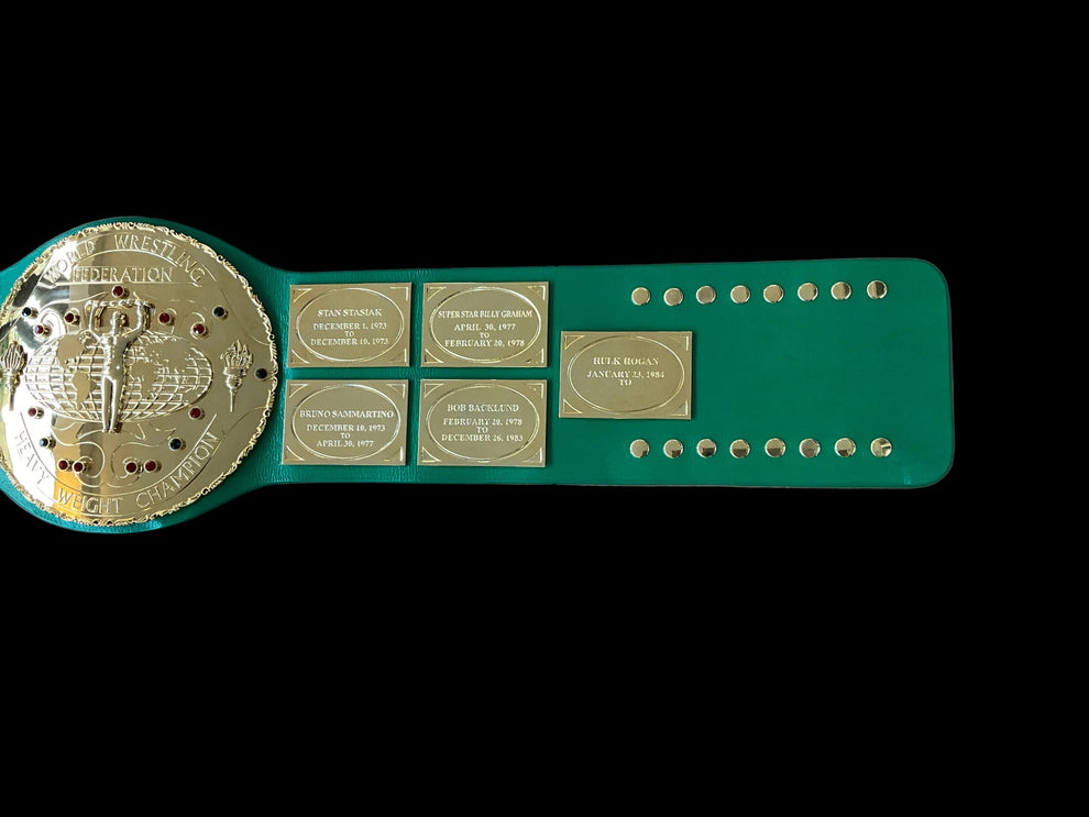 24k Multi Layer WWF Big Green Replica Title Belt Unsigned – Hogan's ...
