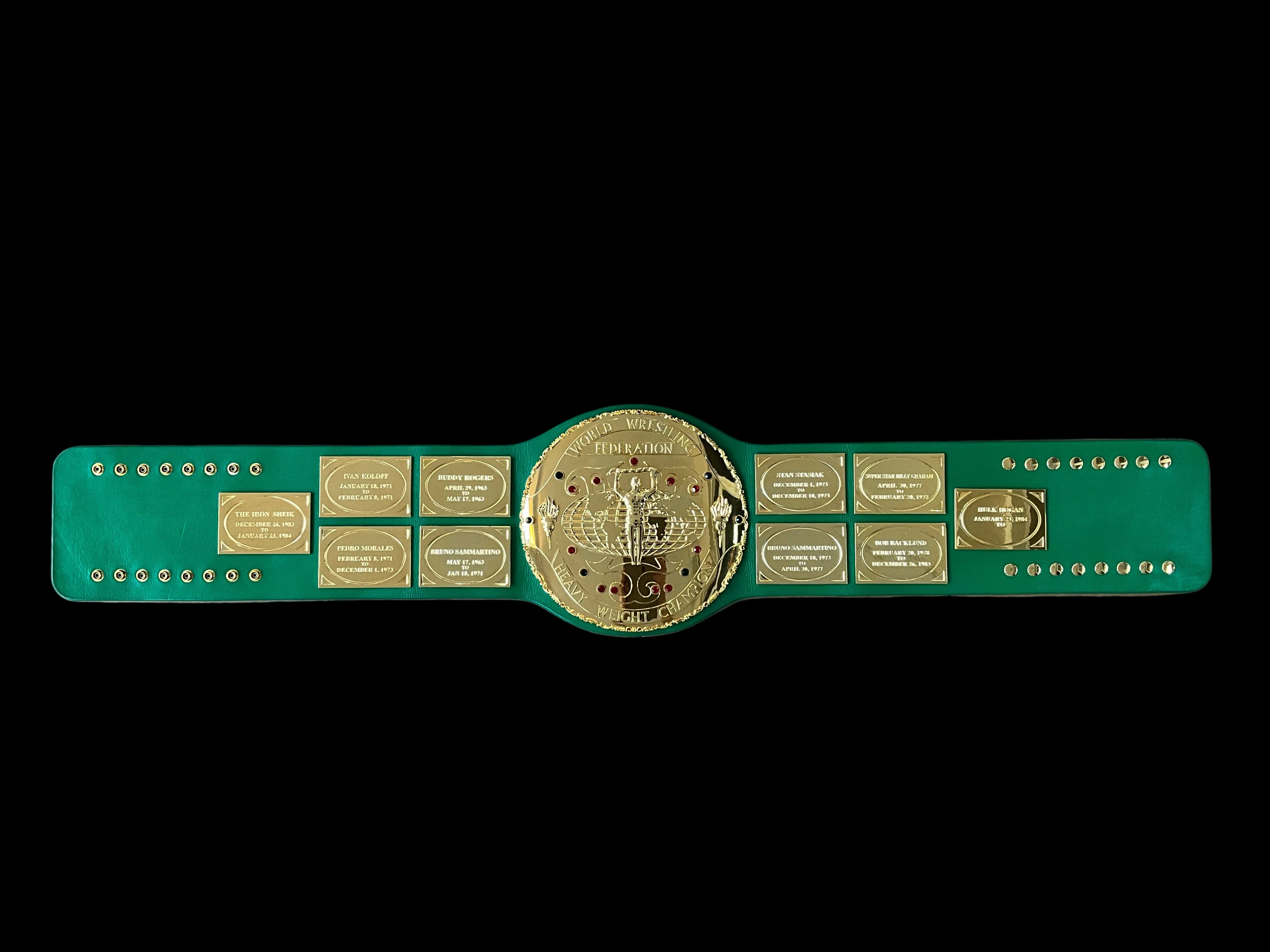 24k Multi Layer WWF Big Green Replica Title Belt Unsigned – Hogan's ...
