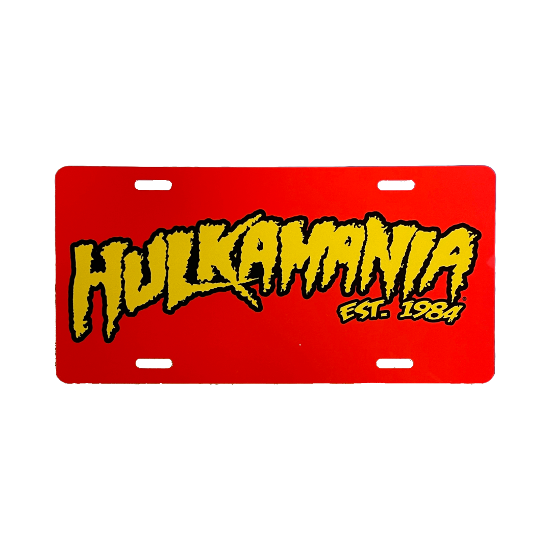 Red Hulkamania License Plate – Hogan's Beach Shop