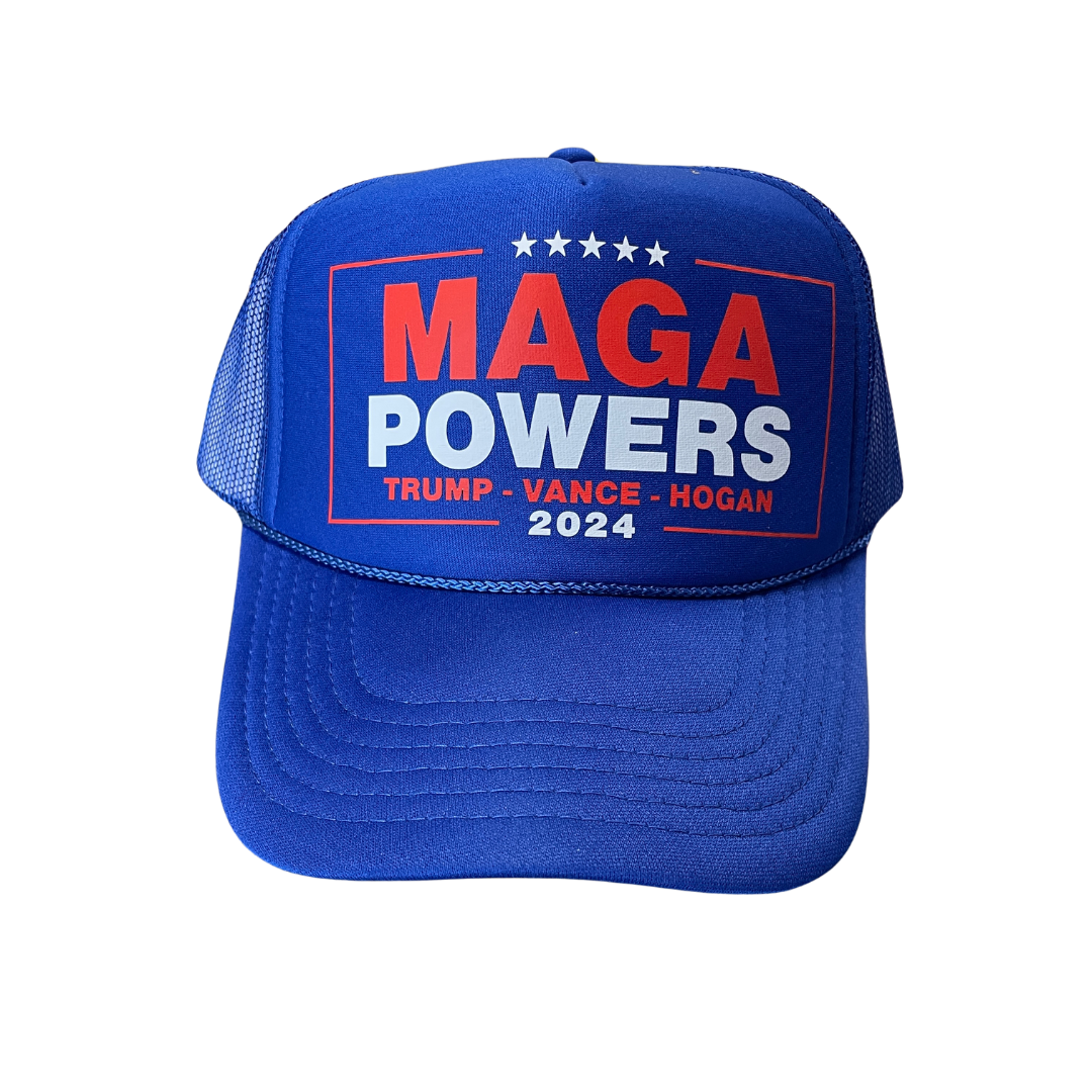 Blue MAGA Powers Trucker Hat – Hogan's Beach Shop