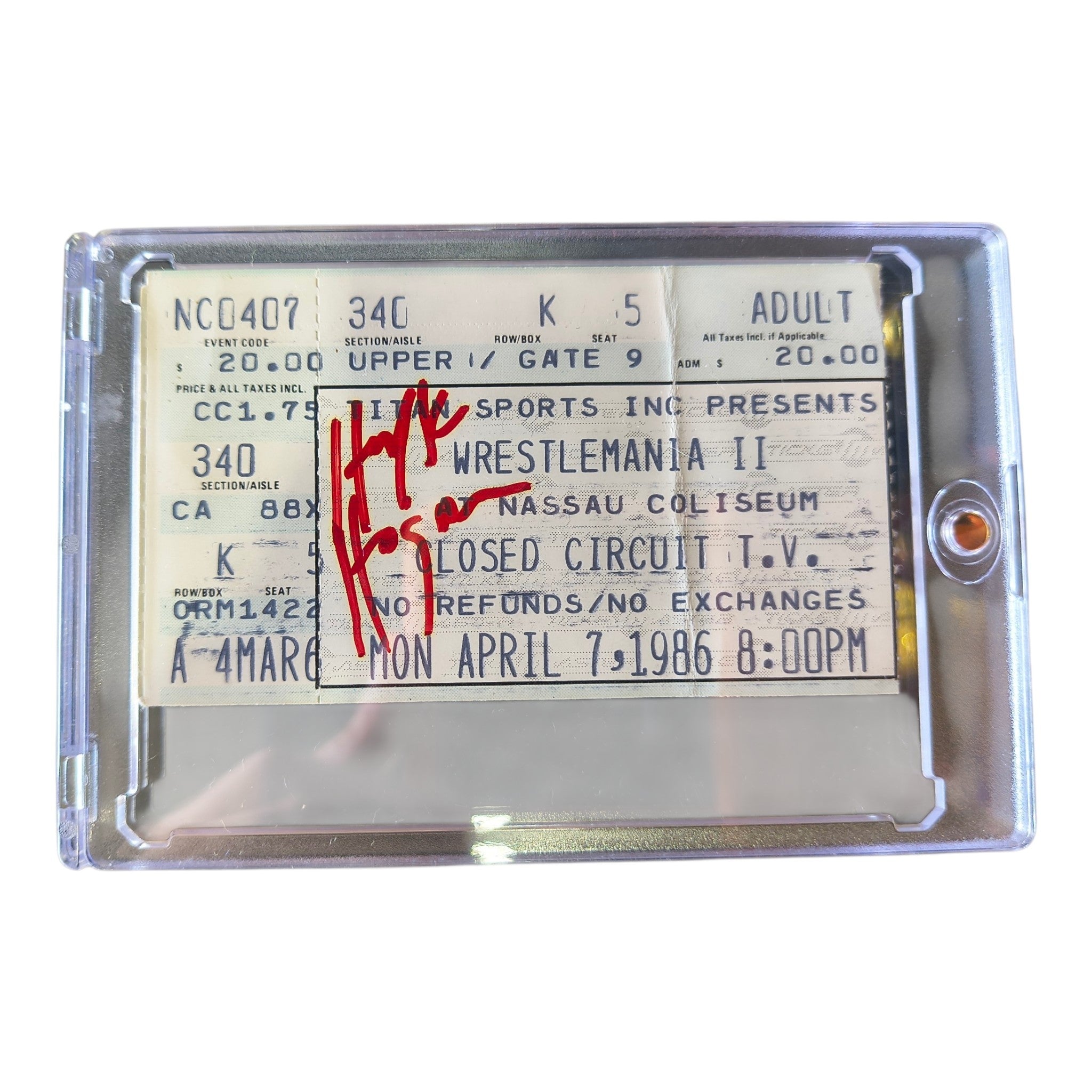 Consignment SR - Original WrestleMania II Ticket Signed – Hogan's Beach ...